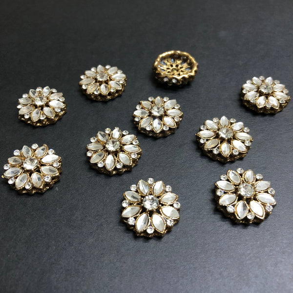 Dahlia Silver Kundan Antique Buttons – Carchop Need